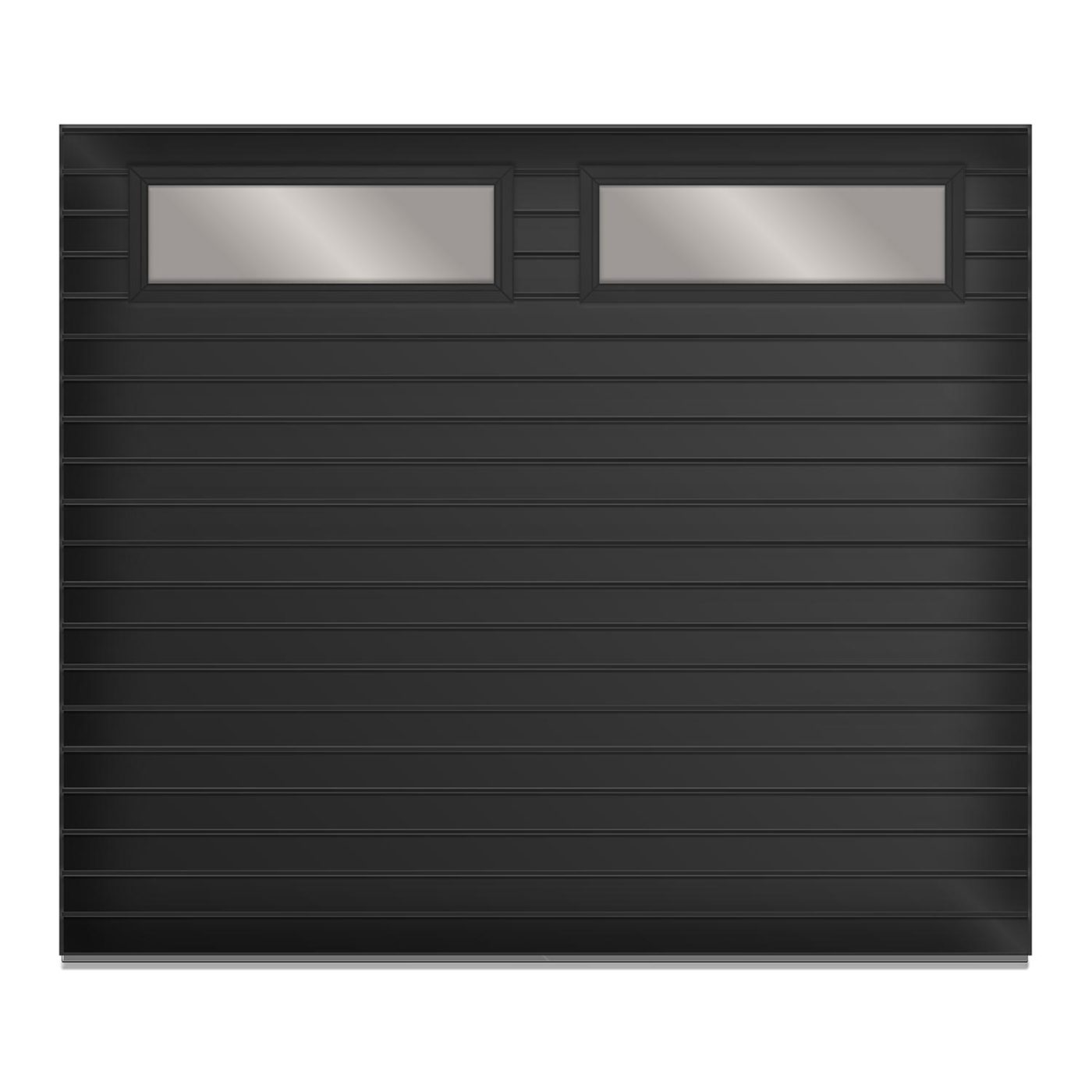 Aluminium Fluted Garage Door - Glass Top - Black - Single - CRV - Van ...